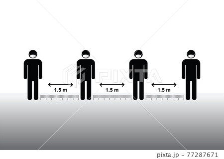 Social distancing. Keep the 1.5 meter distance....のイラスト素材 [77287671 ...