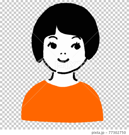 Girl facing front icon vectorのイラスト素材 [77302750] - PIXTA