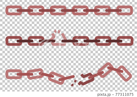 Illustration of normal and broken chains - Stock Illustration [77311075 ...