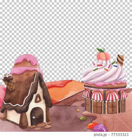 Candy land frame watercolor - Stock Illustration [77333321] - PIXTA