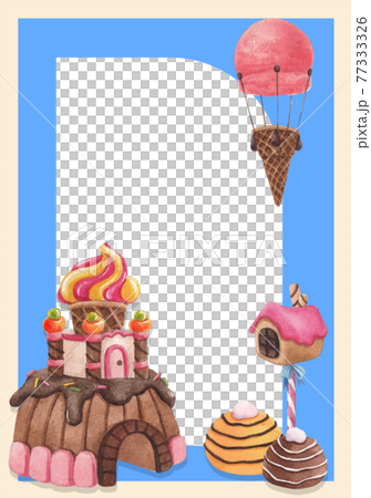 Candy land frame watercolor - Stock Illustration [77333326] - PIXTA