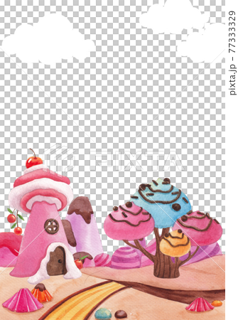 Candy land frame watercolor - Stock Illustration [77333329] - PIXTA