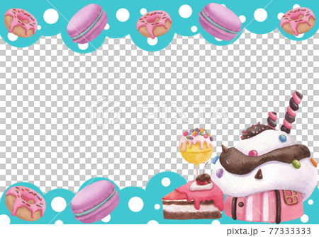 Candy land frame watercolorのイラスト素材 [77333333] - PIXTA