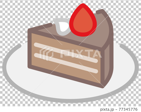Chocolate cake line drawing - Stock Illustration [77345776] - PIXTA