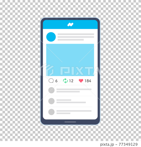 Display SNS on your smartphone - Stock Illustration [77349129] - PIXTA