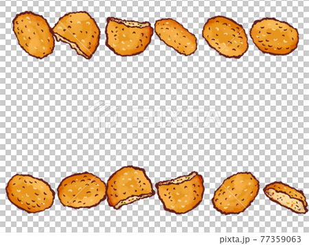 Pen drawing watercolor croquette top and bottom... - Stock Illustration ...