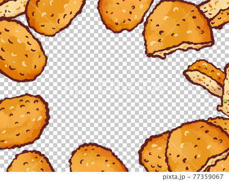 Pen drawing watercolor croquette surrounding frame - Stock Illustration ...