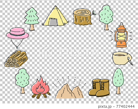 camp, camping, frame - Stock Illustration [77402444] - PIXTA