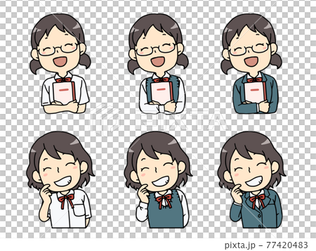 Female student bust up - Stock Illustration [77420483] - PIXTA