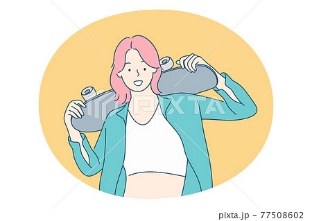 Riding on skateboard conceptのイラスト素材 [77508602] - PIXTA