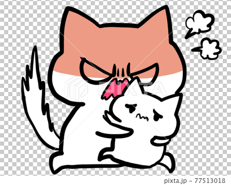 Parent cat hugging a child and getting angry - Stock Illustration ...