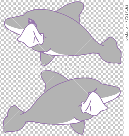 Two crying dolphins (gray) - Stock Illustration [77517162] - PIXTA