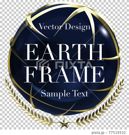 Frame blue earth emblem with sample characters... - Stock Illustration ...