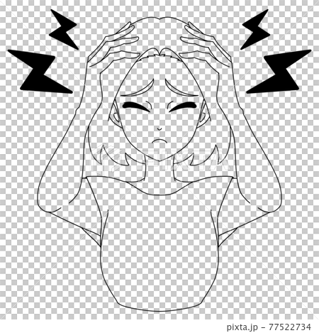 Headache line drawing - Stock Illustration [77522734] - PIXTA