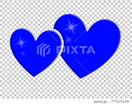 Two shining hearts blue - Stock Illustration [77535529] - PIXTA