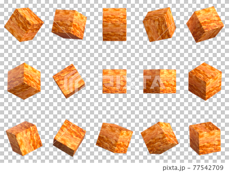 Wood grain cube graphic material - Stock Illustration [77542709] - PIXTA