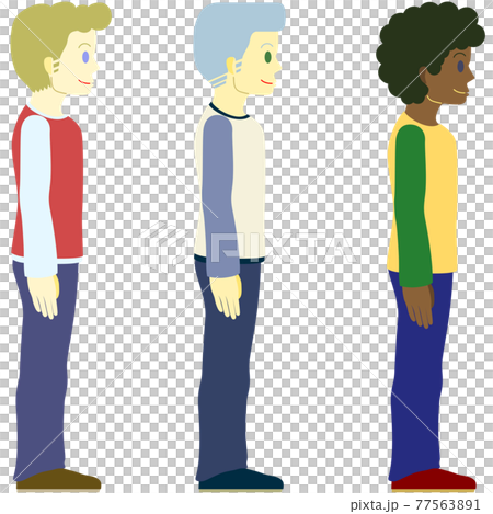 Male foreigners in line - Stock Illustration [77563891] - PIXTA