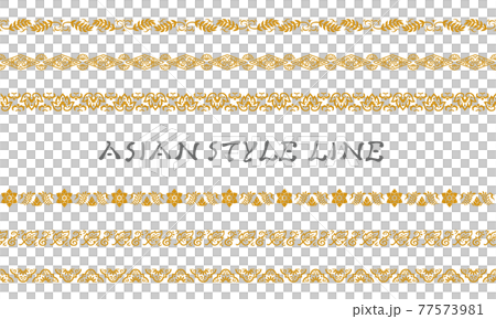 Asian style line 02 (golden brown) - Stock Illustration [77573981] - PIXTA