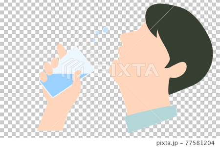 Profile of a man gargling - Stock Illustration [77581204] - PIXTA