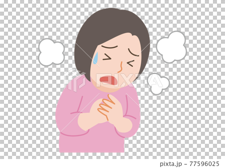 Woman with dyspnea - Stock Illustration [77596025] - PIXTA