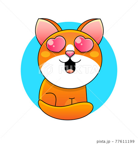 smiling red cat vector illustration isolated onのイラスト素材 [77611199] - PIXTA