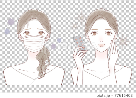 Before and after a sick woman - Stock Illustration [77615408] - PIXTA