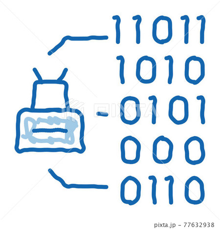 Binary Code doodle icon hand drawn illustrationのイラスト素材 [77632938] - PIXTA