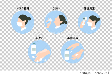Infectious disease countermeasure icon set... - Stock Illustration ...