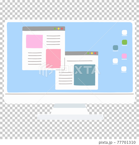 Hand-drawn desktop computer illustration... - Stock Illustration ...