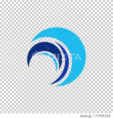 circle wave logo, abstract sphere blue waves... - Stock Illustration ...