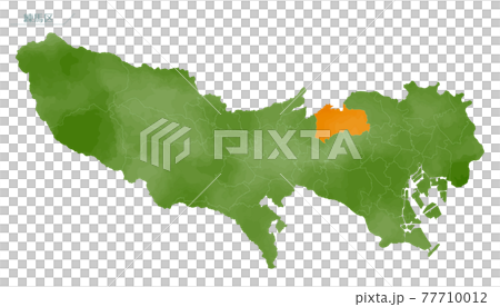 Watercolor-style map Nerima-ku, Tokyo - Stock Illustration [77710012 ...