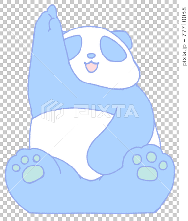 A smiling panda pointing upwards (blue) - Stock Illustration [77710038 ...