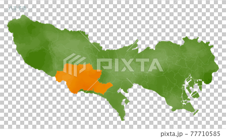 Watercolor-style map Hachioji, Tokyo - Stock Illustration [77710585 ...