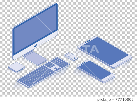 Three-dimensional desktop computer illustration - Stock Illustration ...