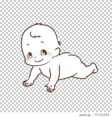 A simple vector illustration of a cute baby - Stock Illustration ...