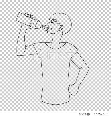 Hydration PET bottle male line drawing - Stock Illustration [77752898 ...