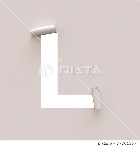 Paper Cut Out and Roll up Typeface Lのイラスト素材 [77761557] - PIXTA