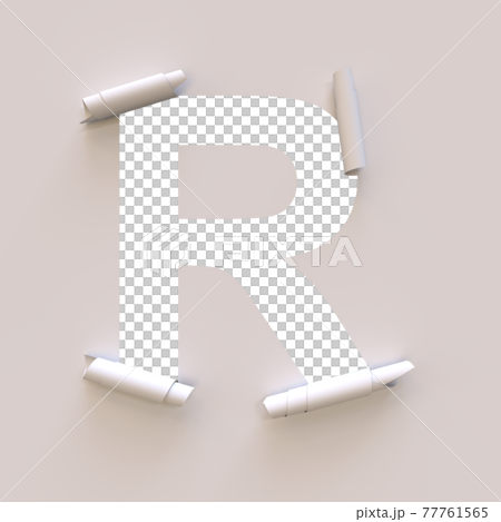 Paper Cut Out and Roll up Typeface R - Stock Illustration [77761565 ...