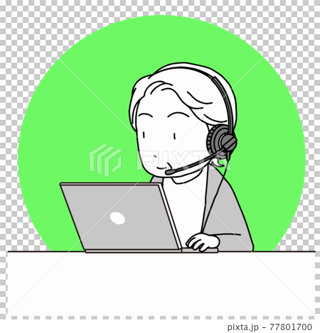 Elderly women with laptops and short hair:... - Stock Illustration ...