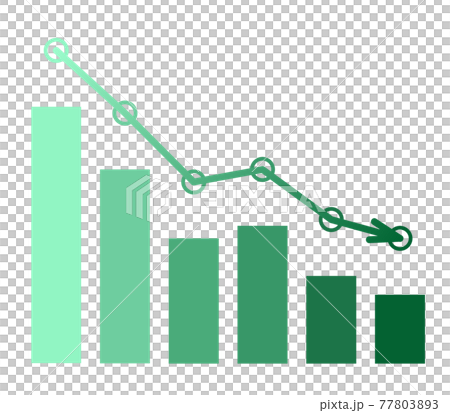 Descending bar graph and line graph - Stock Illustration [77803893] - PIXTA