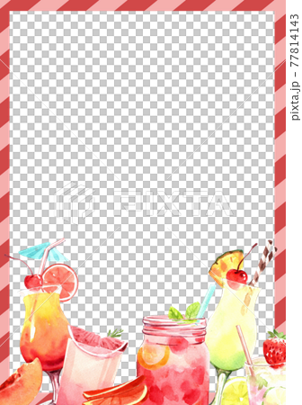 Summer drink frame watercolor - Stock Illustration [77814143] - PIXTA