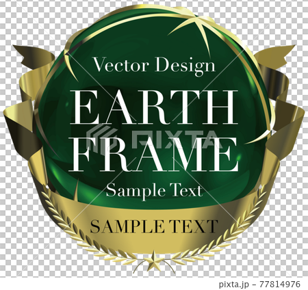 Frame, emblem of the earth wrapped in ribbon,... - Stock Illustration ...