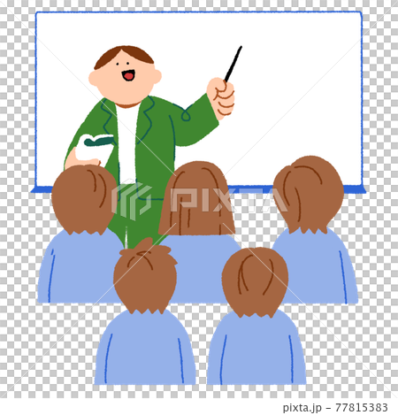 Male cram school teacher who gives group guidance - Stock Illustration ...