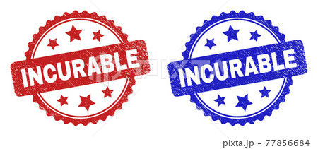 INCURABLE Rosette Stamps Using Grunged Textureのイラスト素材 [77856684] - PIXTA