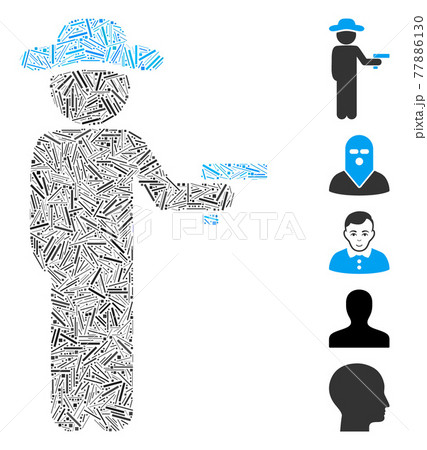 Hatch Collage Gentleman Robber Iconのイラスト素材 [77886130] - PIXTA