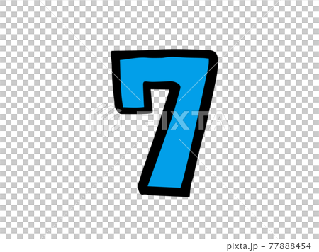 Cute number number 7 outline character (black... - Stock Illustration ...