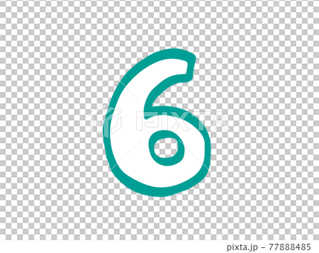 Cute number number 6 outline character /... - Stock Illustration ...