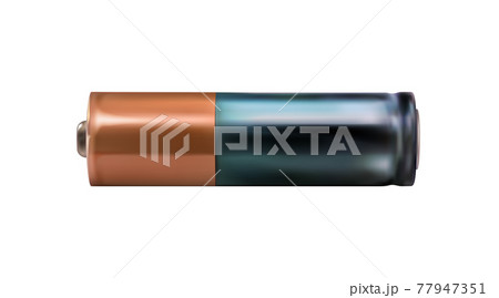 Realistic battery icon isolated on white...のイラスト素材 [77947351] - PIXTA