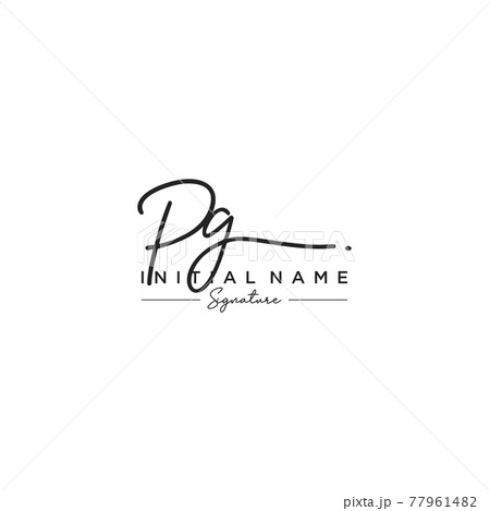Letter PG Signature Logo Template Vectorのイラスト素材 [77961482] - PIXTA