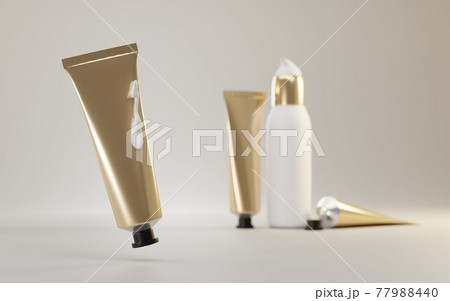 Gold metal tube beauty product face cream or...のイラスト素材 [77988440] - PIXTA